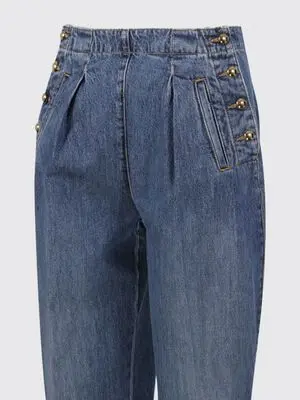 DARKPARK High-waisted Baggy Jeans In Cotton Denim With Pleats