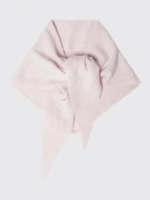 Chloé Asymmetrical Wool Blend Scarf With Tie Fastening - Pink