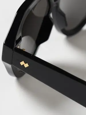 Bottega Veneta Double Bridge Aviator Sunglasses In Recycled Acetate - Black