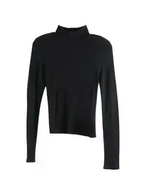 AMOMENTO Roll-neck Long-sleeve T-shirt - Black