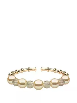 Yoko London South Sea Pearl And Diamond Bangle - Gold