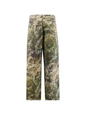 NUMERI Camouflage-print Straight-leg Trousers - Neutrals