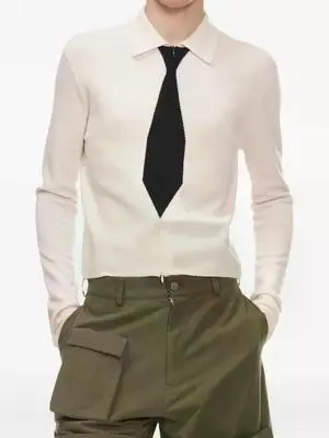 SPENCER BADU Tie-motif Wool Sweater