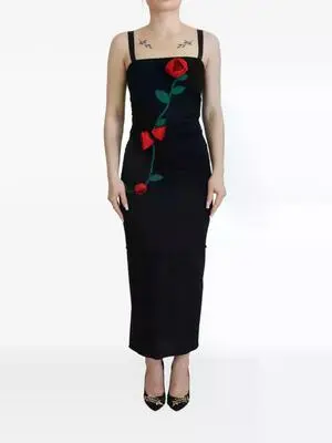 Dolce & Gabbana Rose-appliqué Maxi Dress