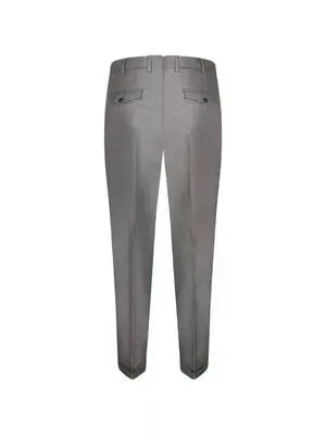 PT TORINO Pleated-detail Turn-up Trousers - Grey