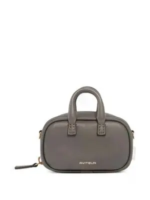 AVITEUR Mini Maia Leather Shoulder Bag - Grey