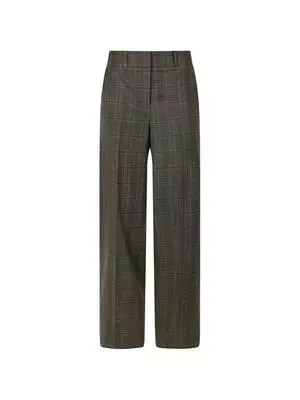 Peserico Check-pattern Wide-leg Trousers - Brown