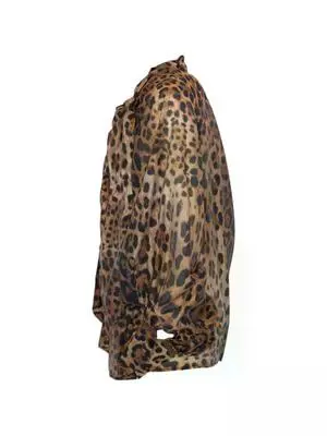 Pho Firenze Leopard-print Pussy-bow Blouse