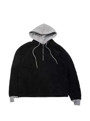 STOCKHOLM SURFBOARD CLUB Bouclé Quarter-zip Hoodie - Black