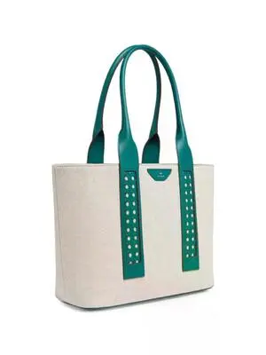 AVITEUR Cannage-weave Canvas Tote Bag