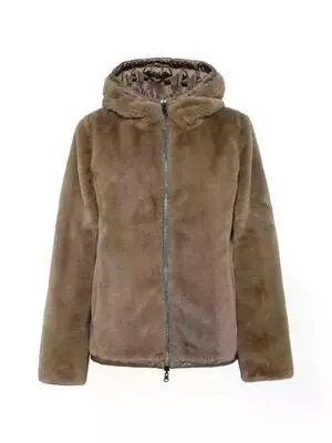 BETTY BARCLAY Faux-fur Hooded Jacket - Brown