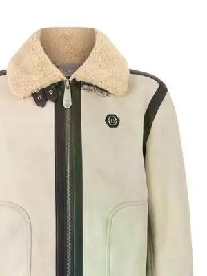Philipp Plein Faux-shearling-trim Panelled Jacket