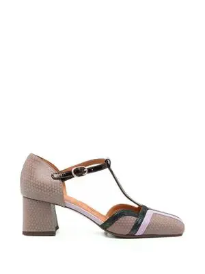 Chie Mihara Snakeskin-effect T-bar Pumps - Grey