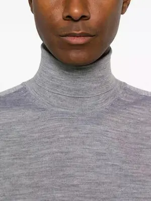 Canali Roll-neck Wool Sweater - Grey