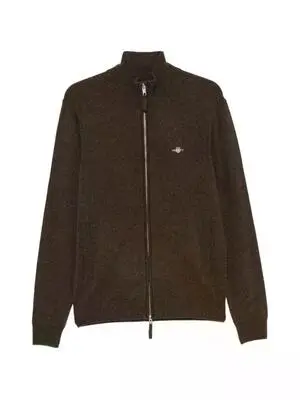 Gant Zip-up Cardigan - Brown