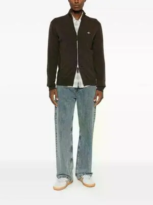 Gant Zip-up Cardigan - Brown