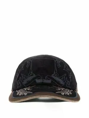 UMBRO X Slam Jam Laurel Embroidered Panelled Cap - Black