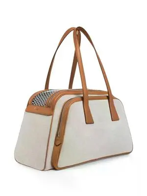 AVITEUR Leather-trim Canvas Pet Carrier