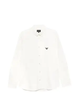 Emporio Armani Logo-patch Button-fastening Shirt - Neutrals
