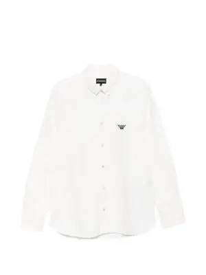 Emporio Armani Logo-patch Button-fastening Shirt - Neutrals