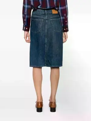 Gant Double-button Denim Midi Skirt