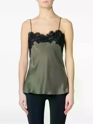 IRO PARIS Lace-trim Silk Camisole Top