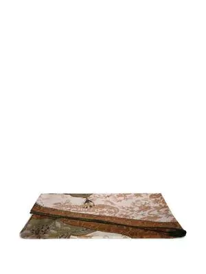PIERRE-LOUIS MASCIA Mixed-print Piped-trim Scarf