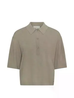 STEL Short-sleeved Knit Polo Shirt - Brown