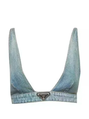 Prada Logo-plaque Bralette Top