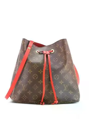 LOUIS VUITTON Neonoe Handbag Monogram Canvas With Leather Mm Bucket Bag - Brown