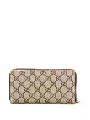 Gucci Zip Around Wallet Gg Coated Canvas Long Small Wallets