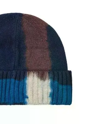 Paul Smith Navy Tie-dye Merino Wool Beanie - Blue