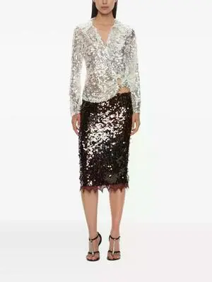 Christopher Esber Opaline Sequin-embellished Shirt - Grey
