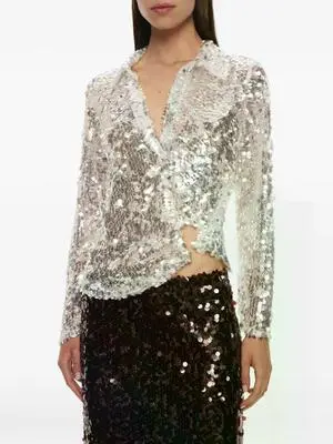 Christopher Esber Opaline Sequin-embellished Shirt
