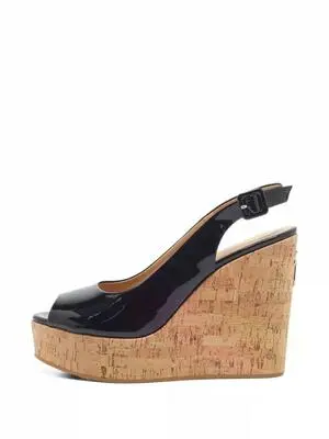 GIUSEPPE ZANOTTI Patent Leather Wedge Sandals