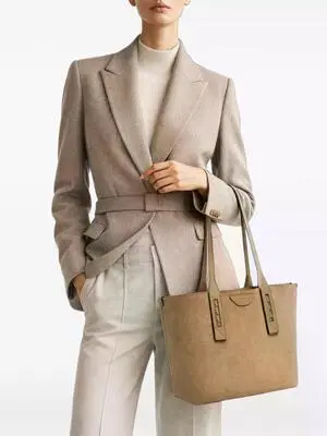 AVITEUR Woven-detail Suede Tote Bag