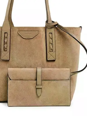 AVITEUR Woven-detail Suede Tote Bag