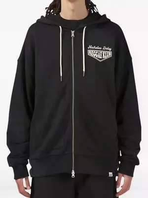 NICHOLAS DALEY Waffle Lined Riot Hoodie - Black