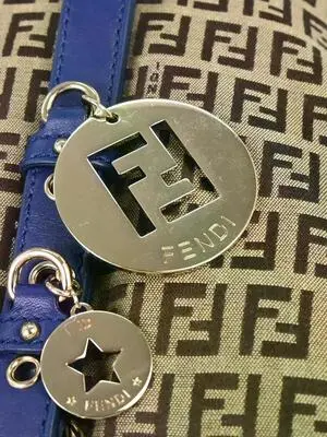 Fendi Zucchino Canvas Logo-charm Tote Bag