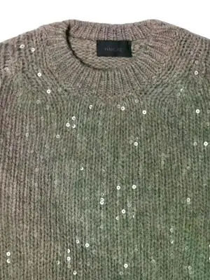 HAIKURE Sequin-embellished Ribbed-knit Sweater