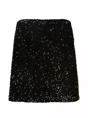 BLANCA VITA Sequin-embellished A-line Skirt - Black