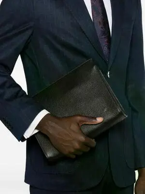 ALBERTO LUTI Grained-leather Clutch Bag