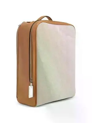 AVITEUR Cristallo Leather-trim Canvas Backpack