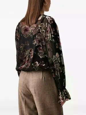 Luisa Spagnoli Lotty Floral-burnout Wrap Blouse