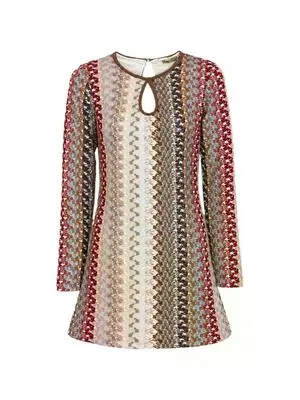 Pho Firenze Jacquard-knit Zigzag Mini Dress