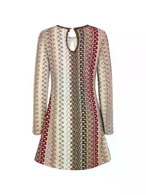 Pho Firenze Jacquard-knit Zigzag Mini Dress