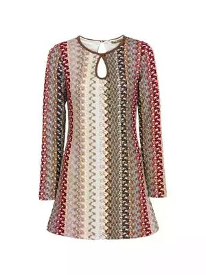 Pho Firenze Jacquard-knit Zigzag Mini Dress