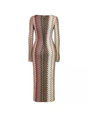 Pho Firenze Zigzag-pattern Jacquard-knit Maxi Dress