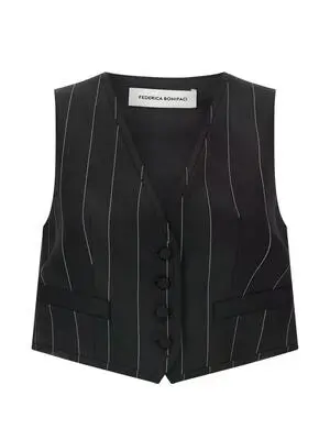 FEDERICA BONIFACI Pinstripe Cropped Vest