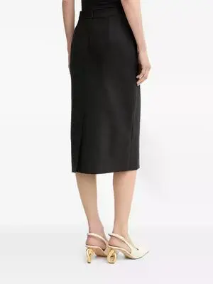 Luisa Spagnoli Timida Rear-slit Pencil Midi Skirt